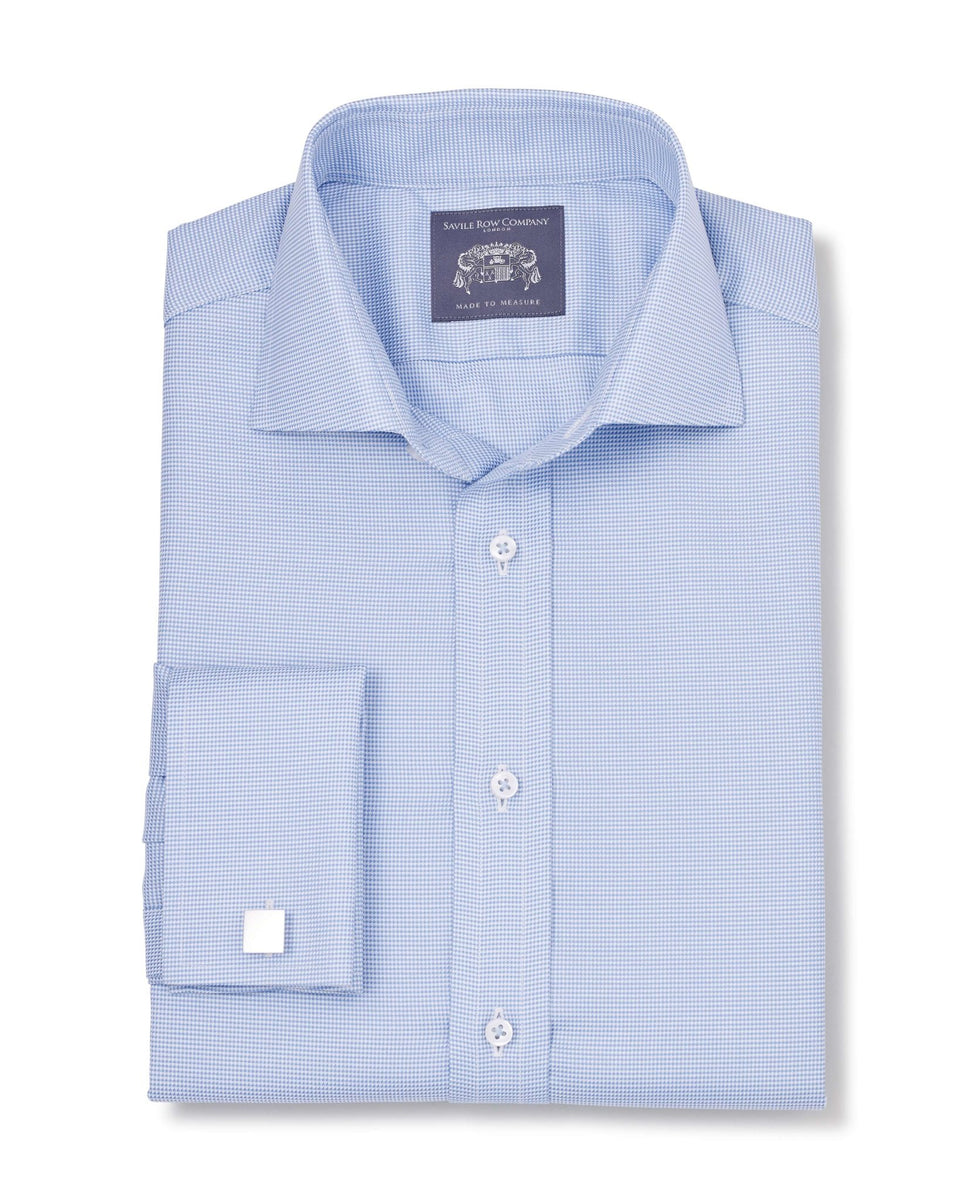 Make your own made-to-measure blue cotton dobby shirt | Savile Row Company