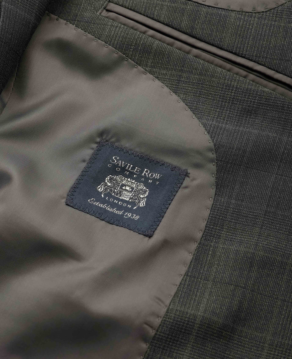 Men's Grey Prince of Wales Check Wool Blend Tailored Suit | Savile Row ...