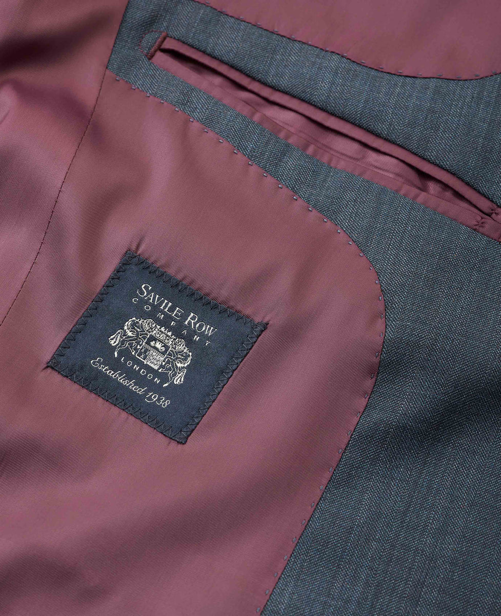 Men's Navy Herringbone Wool-Blend Suit Jacket | Savile Row Company