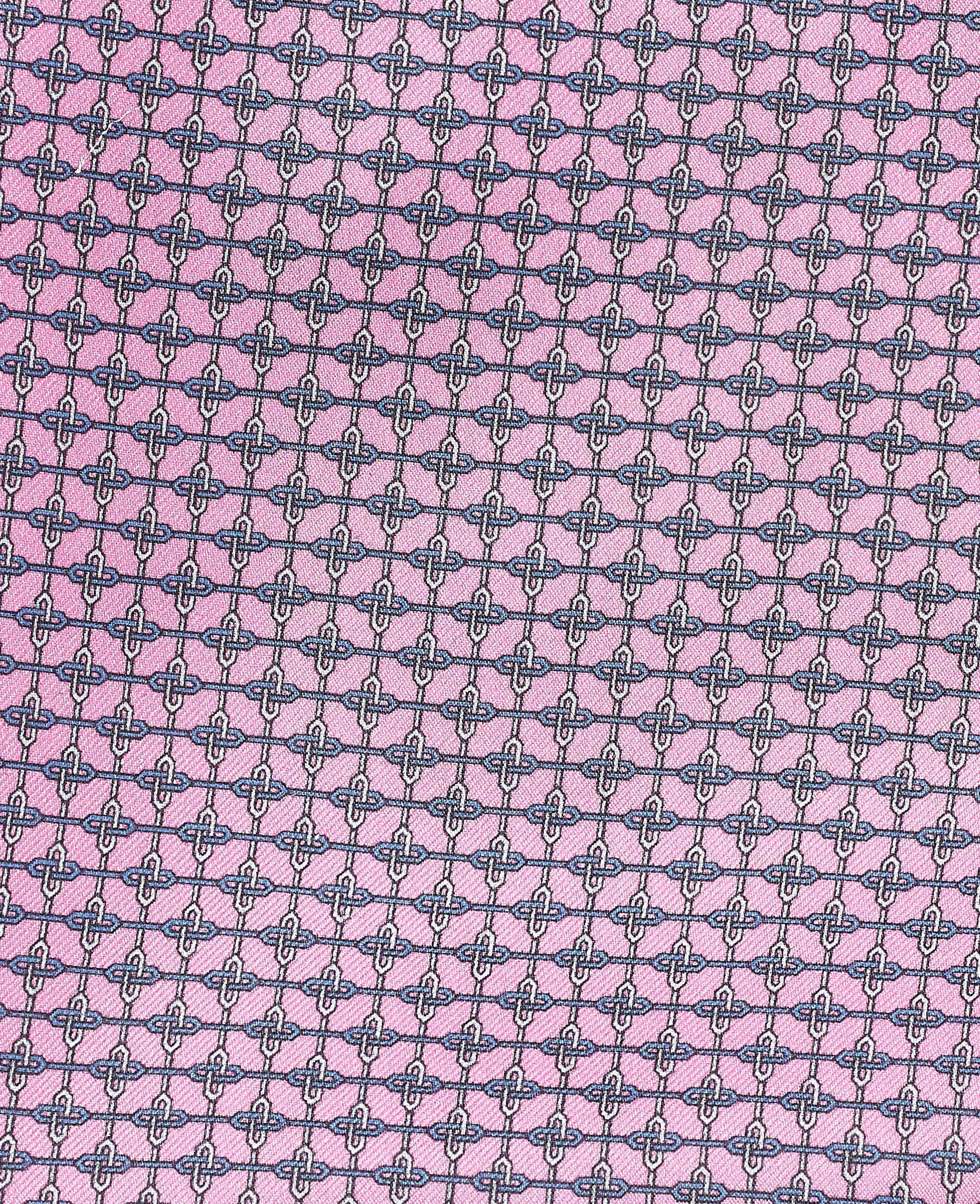 Men's Pink Chain Silk Pocket Square | Savile Row Company