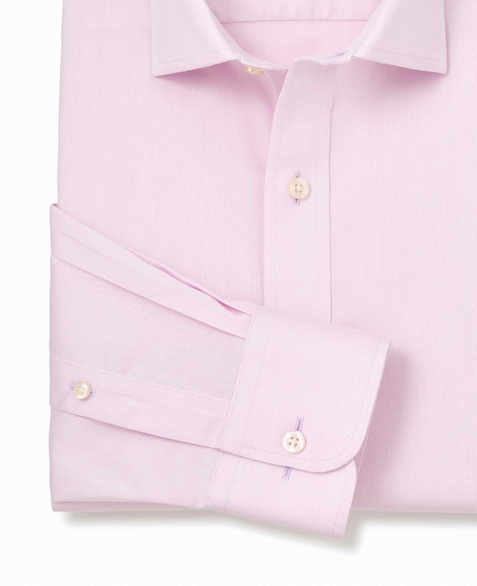 Men's Pink Cotton Twill Slim Fit Non-Iron Shirt With Single Cuffs ...