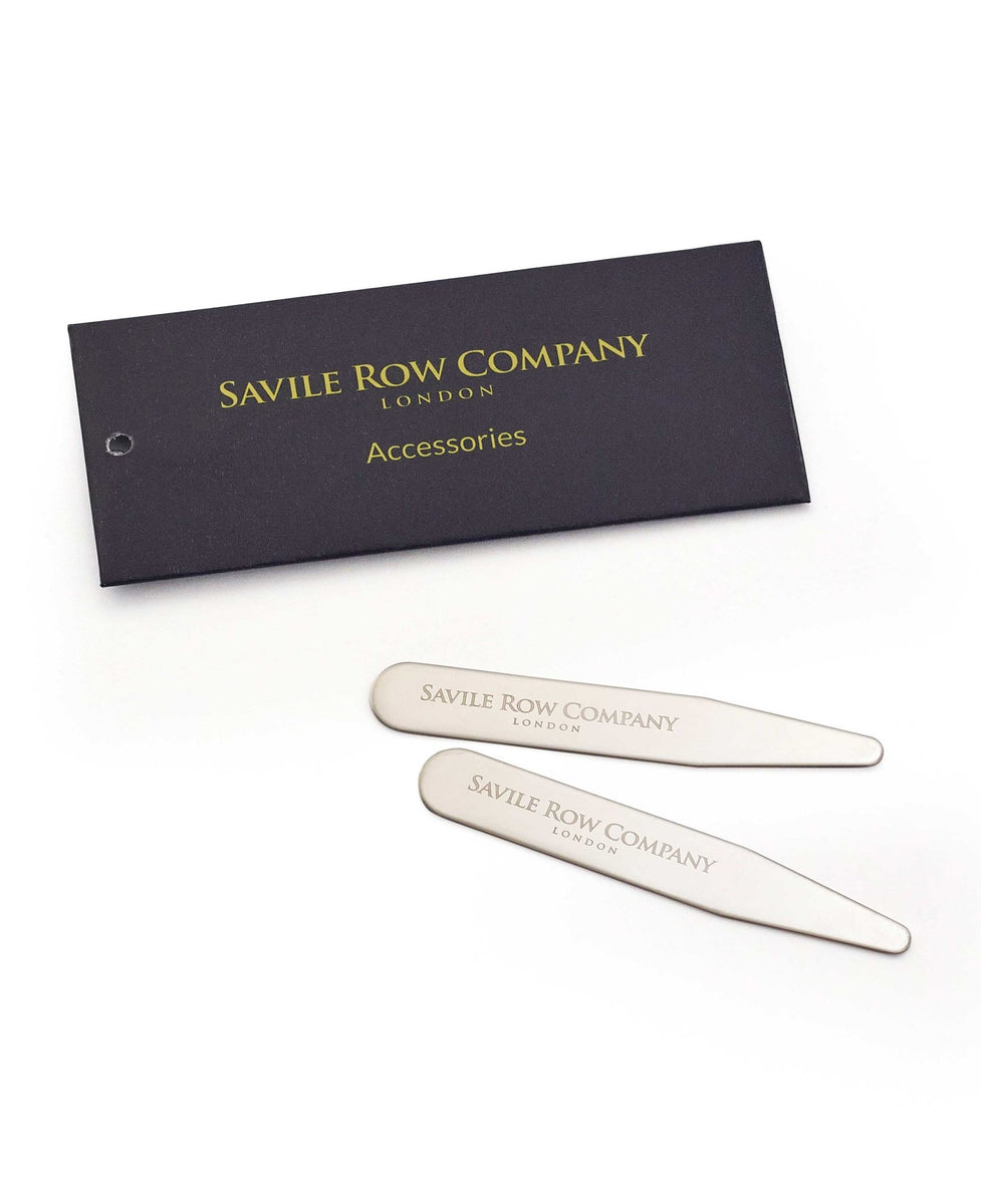 Men's Polished Silver Stainless Steel Collar Stiffeners | Savile Row ...