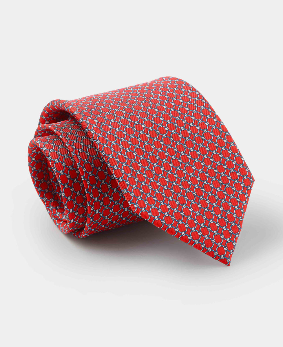 Men's Red Chain Silk Tie | Savile Row Company