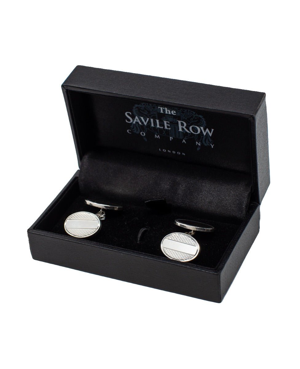 Men's Silver Oval Chain Cufflinks – Savile Row Company
